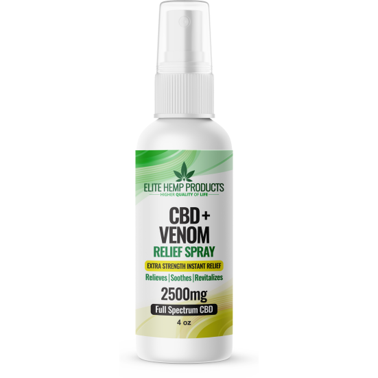 CBD+Venom Pain Relief Spray 2500mg | Elite Hemp Products