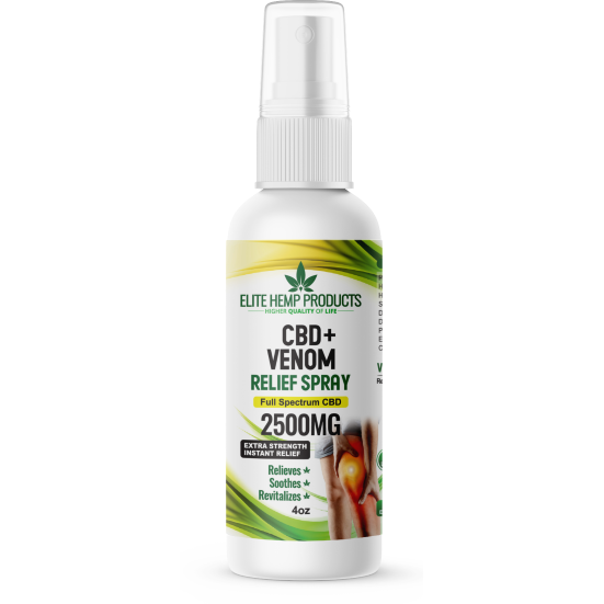 CBD+Venom Pain Relief Spray 2500mg | Elite Hemp Products